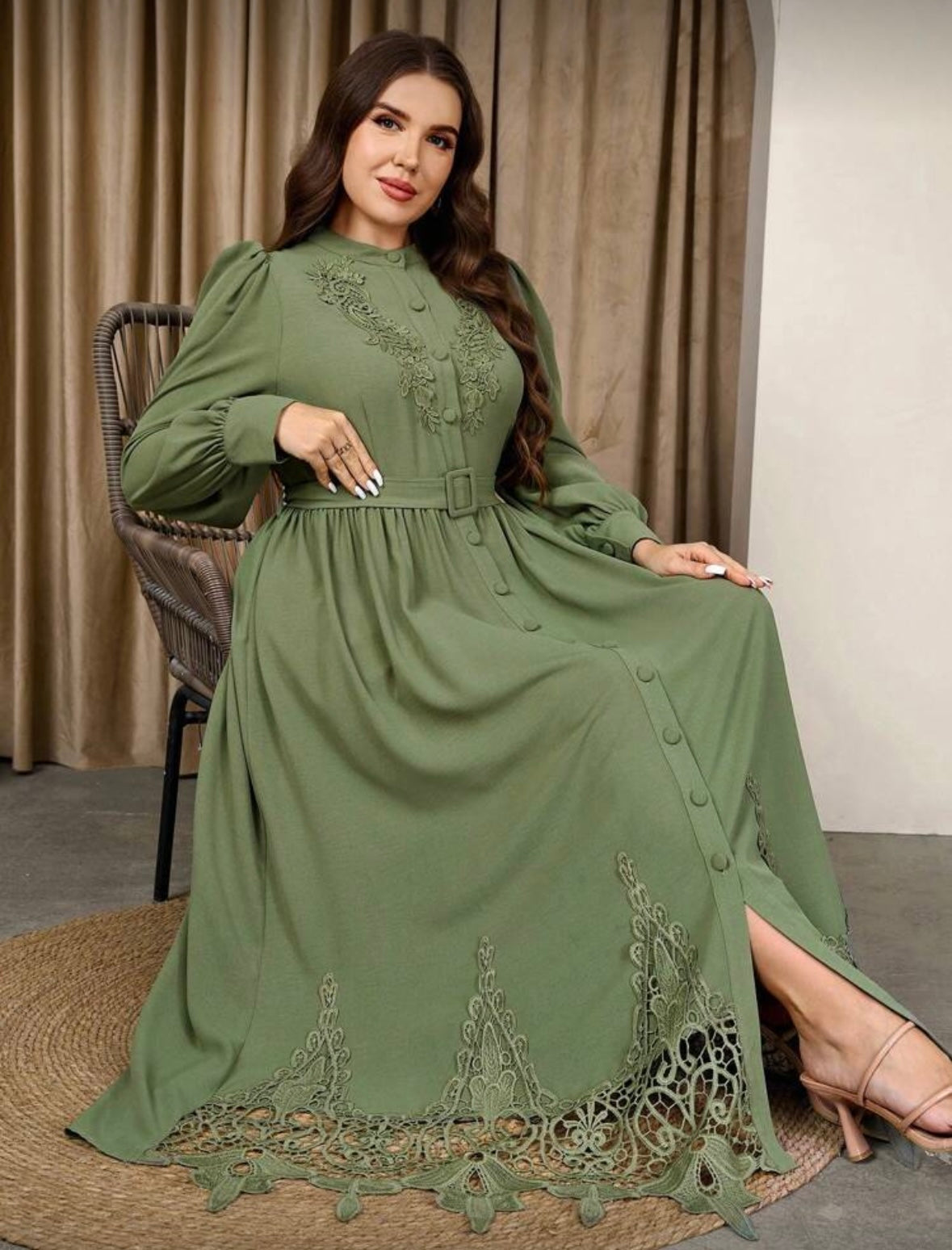 Rhadi Embroidered Elegant Dress - Green – Miscellaneous
